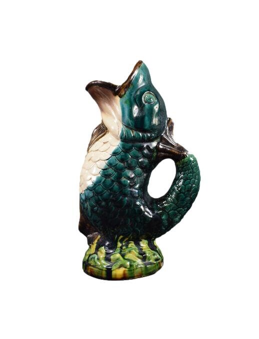 Antique French Majolica Gurgling Fish Pitcher Jug Vase - Etsy