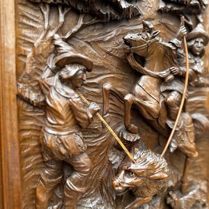 Antique French Walnut Wooden Carved Panel Door Hunting Scene 19th - Etsy