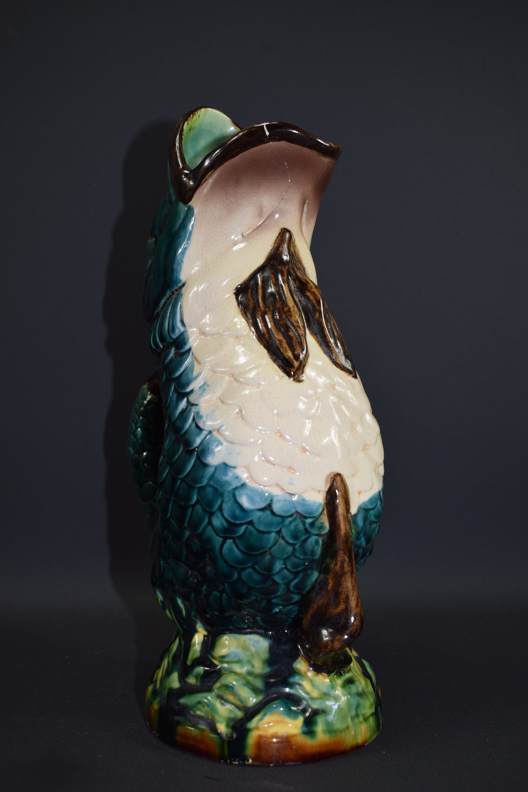 Antique French Majolica Gurgling Fish Pitcher Jug Vase - Etsy