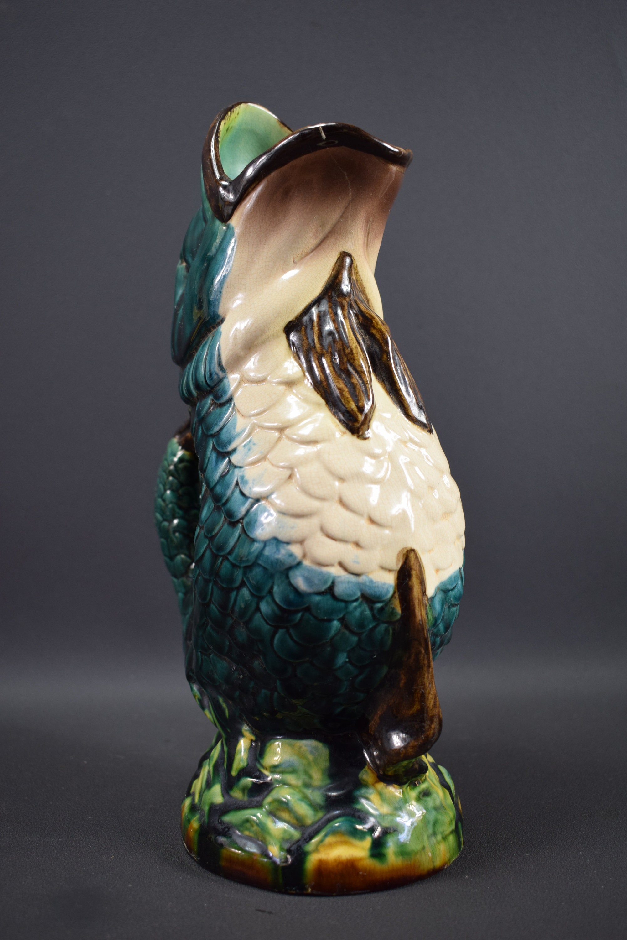 Antique French Majolica Gurgling Fish Pitcher Jug Vase - Etsy