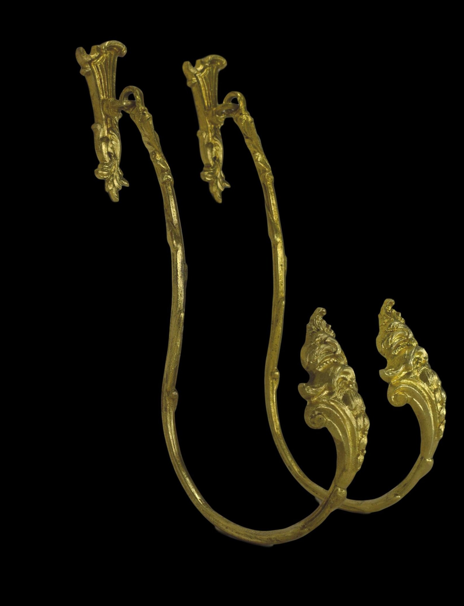 Large Antique French Regency Style Pair of Ormolu Bronze Curtain ...