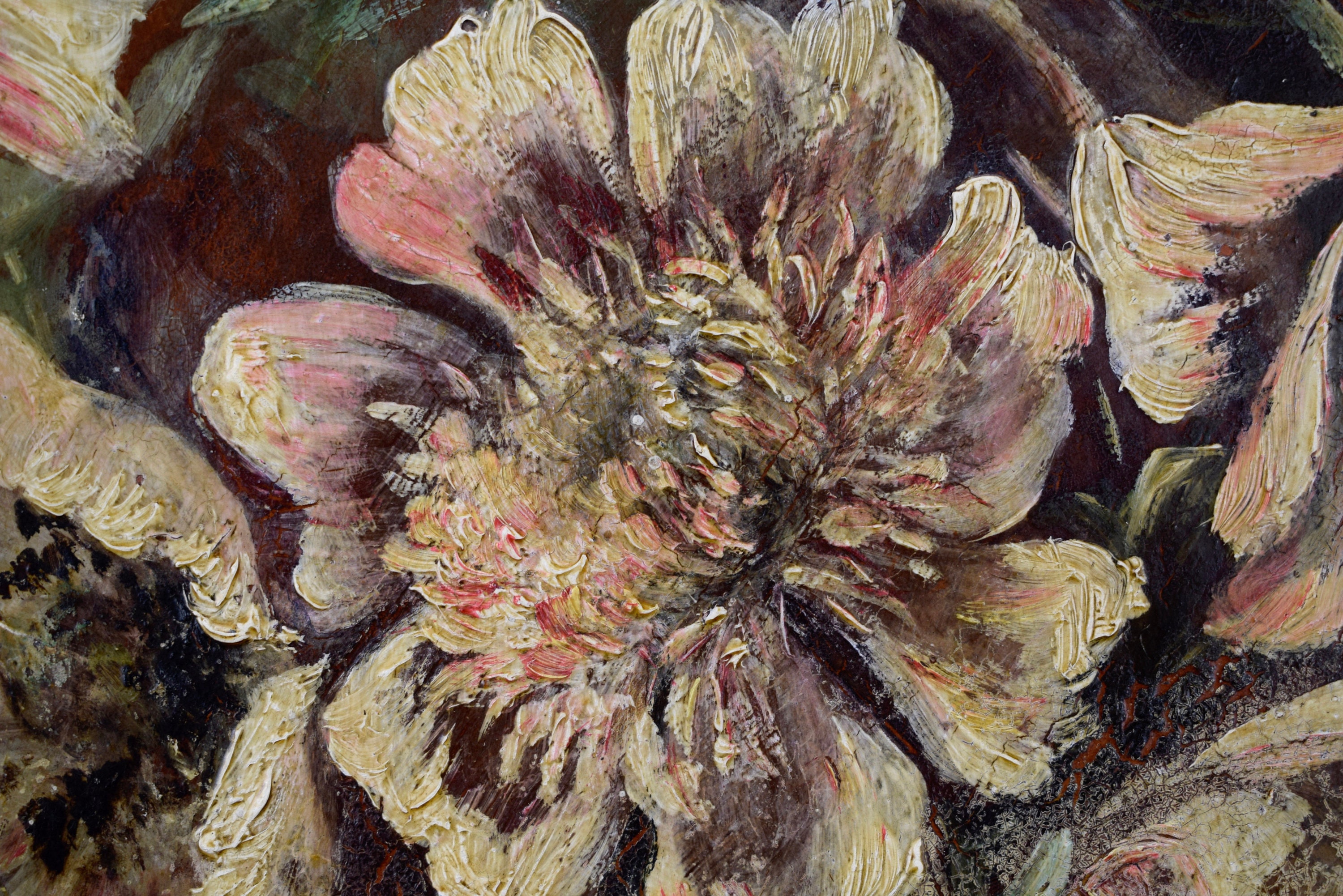 Antique French Impressionist Flower Painting, Terracotta Wall Plate ...