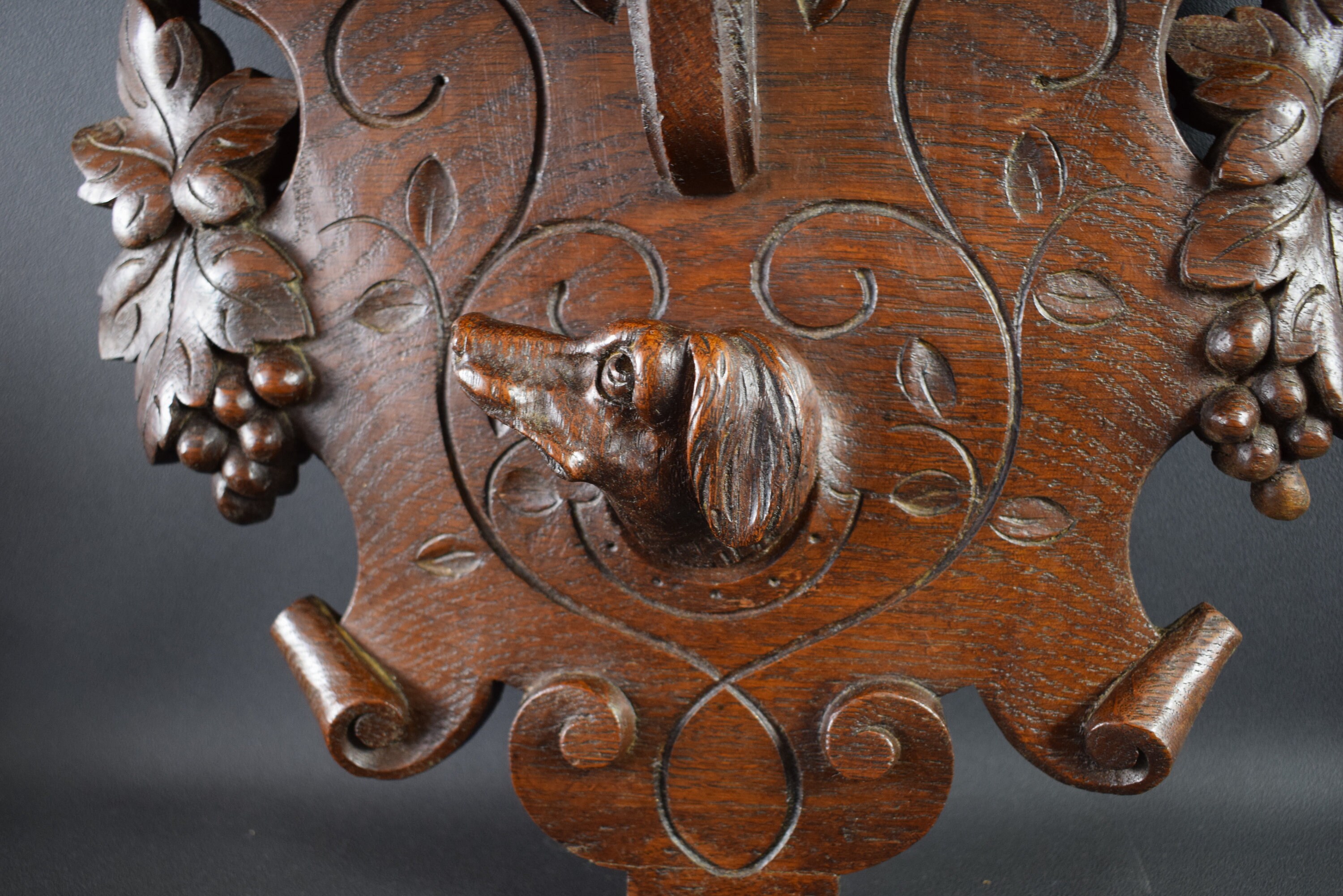 VINTAGE Large Antique Black Forest Hand Carved Wood Dog Wall - Etsy