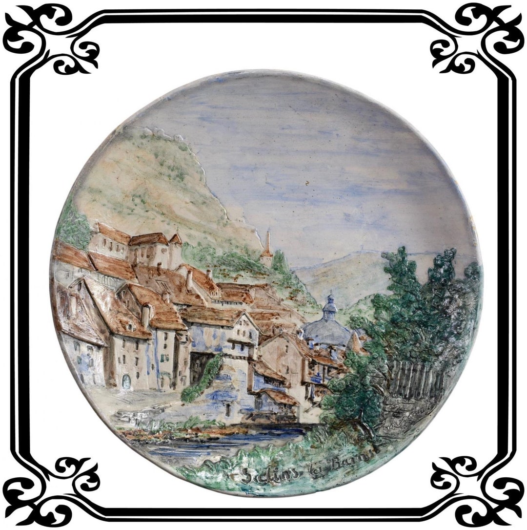 Vintage Max Claudet French Hand-painted Terracotta Wall Plate Antique ...
