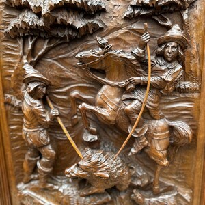 Antique French Walnut Wooden Carved Panel Door Hunting Scene 19th - Etsy