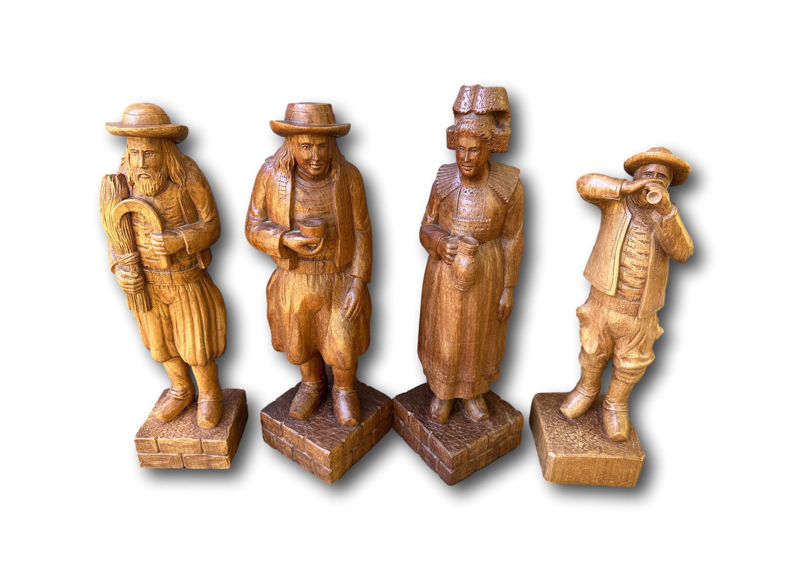 Antique French Breton Wood Carving Statue, Brittany Folk Art, M Le Goff ...