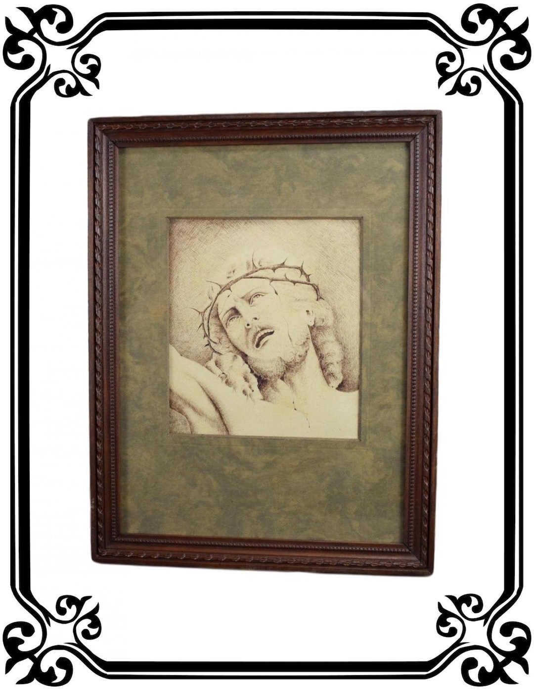 Antique French Jesus Christ Ink Drawing, Louis XVI Frame - Etsy