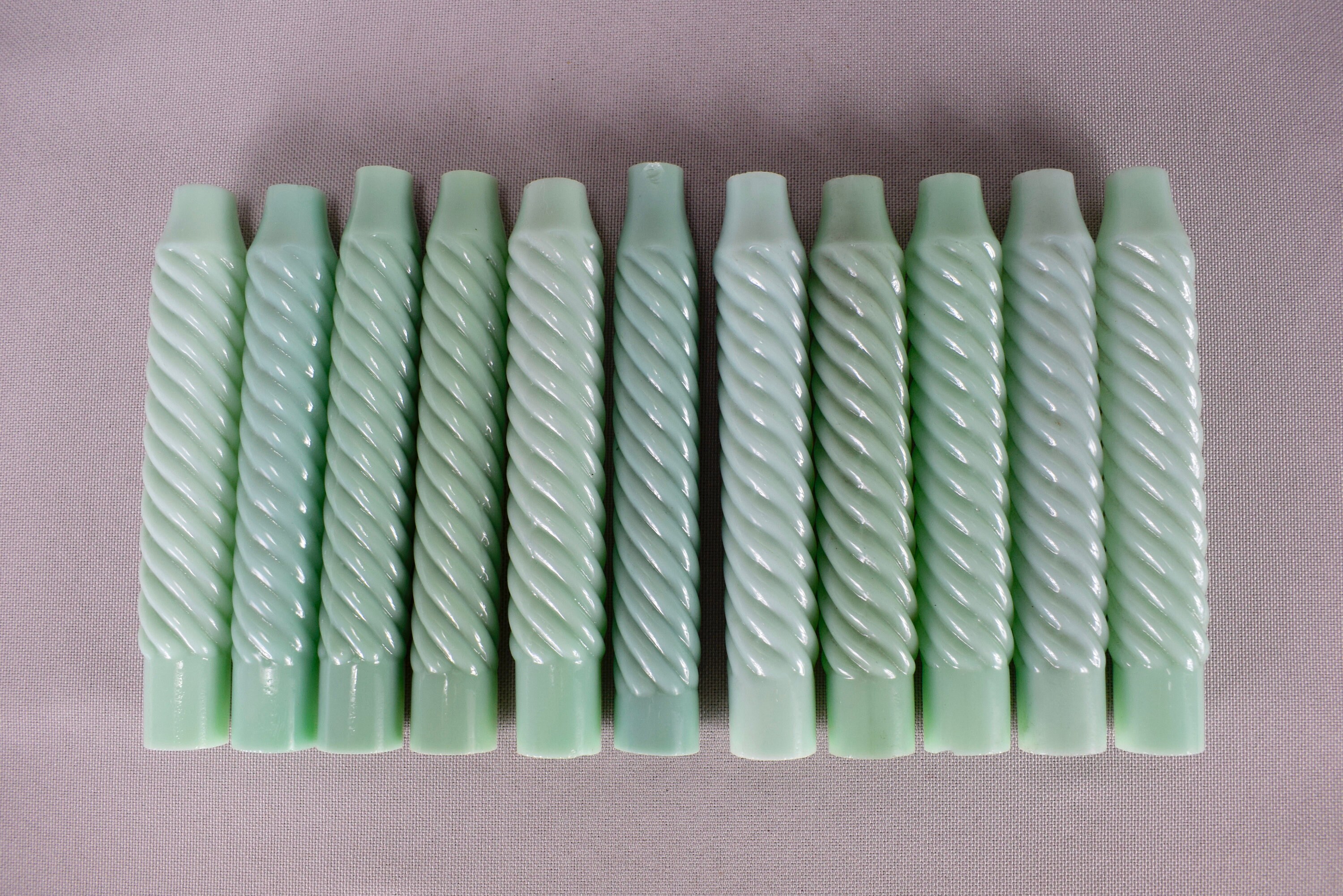 Rare Antique French Set of 10 Chandelier Opaline Twisted False Candle ...