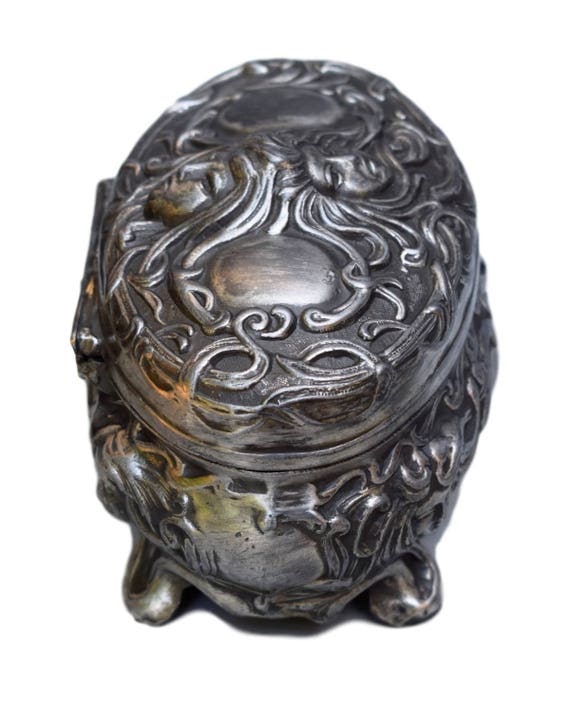French Antique Art Nouveau Silver Casket Box - Woman … - Gem French Antique Art Nouveau Silver Casket Box - Woman … - Gem