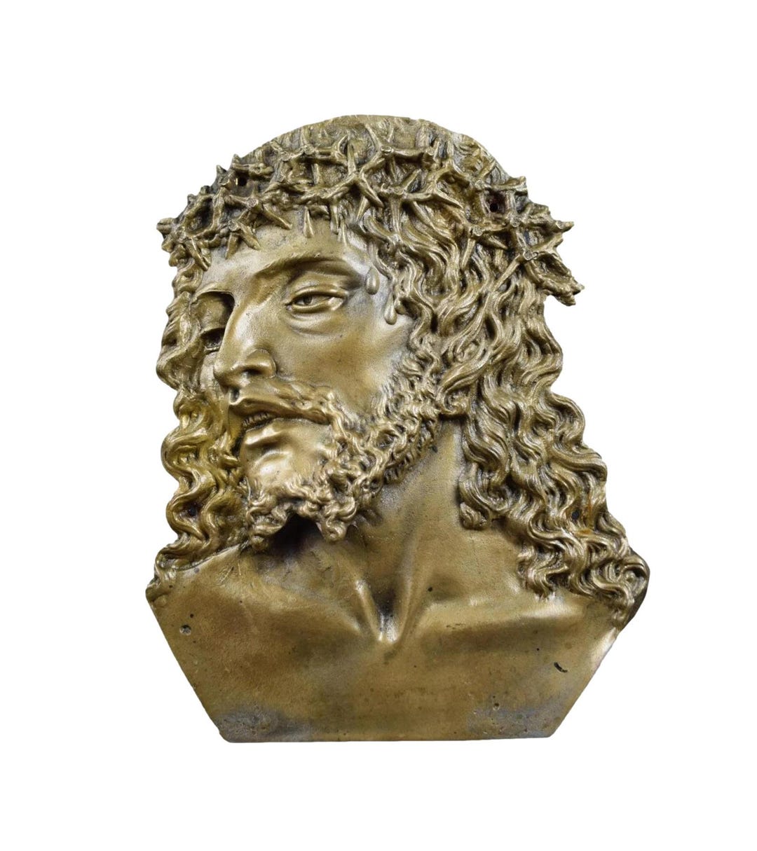 French Antique Religious Jesus Christ Bronze Plaque - Etsy