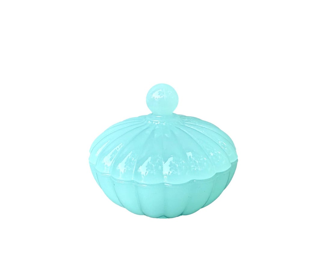 French Antique Blue Opaline Glass Box Gift for Her Bathroom - Etsy
