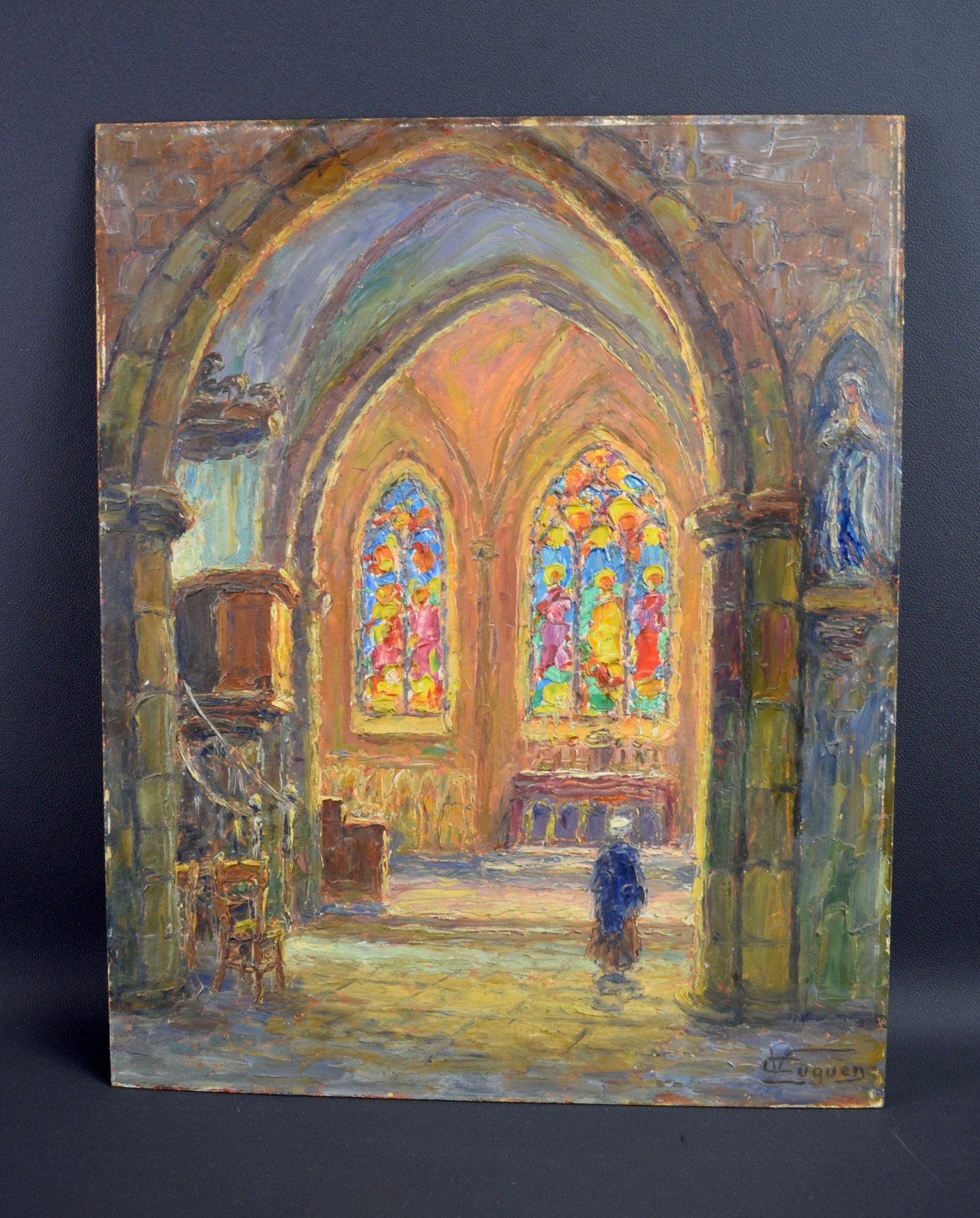 French Antique Oil on Panel Painting Religious Chapel Church - Etsy