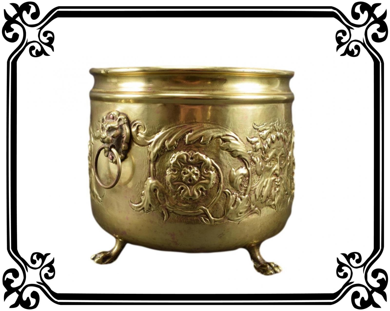 plant pot copper antique Victorian cache pot antique cache pot with ...