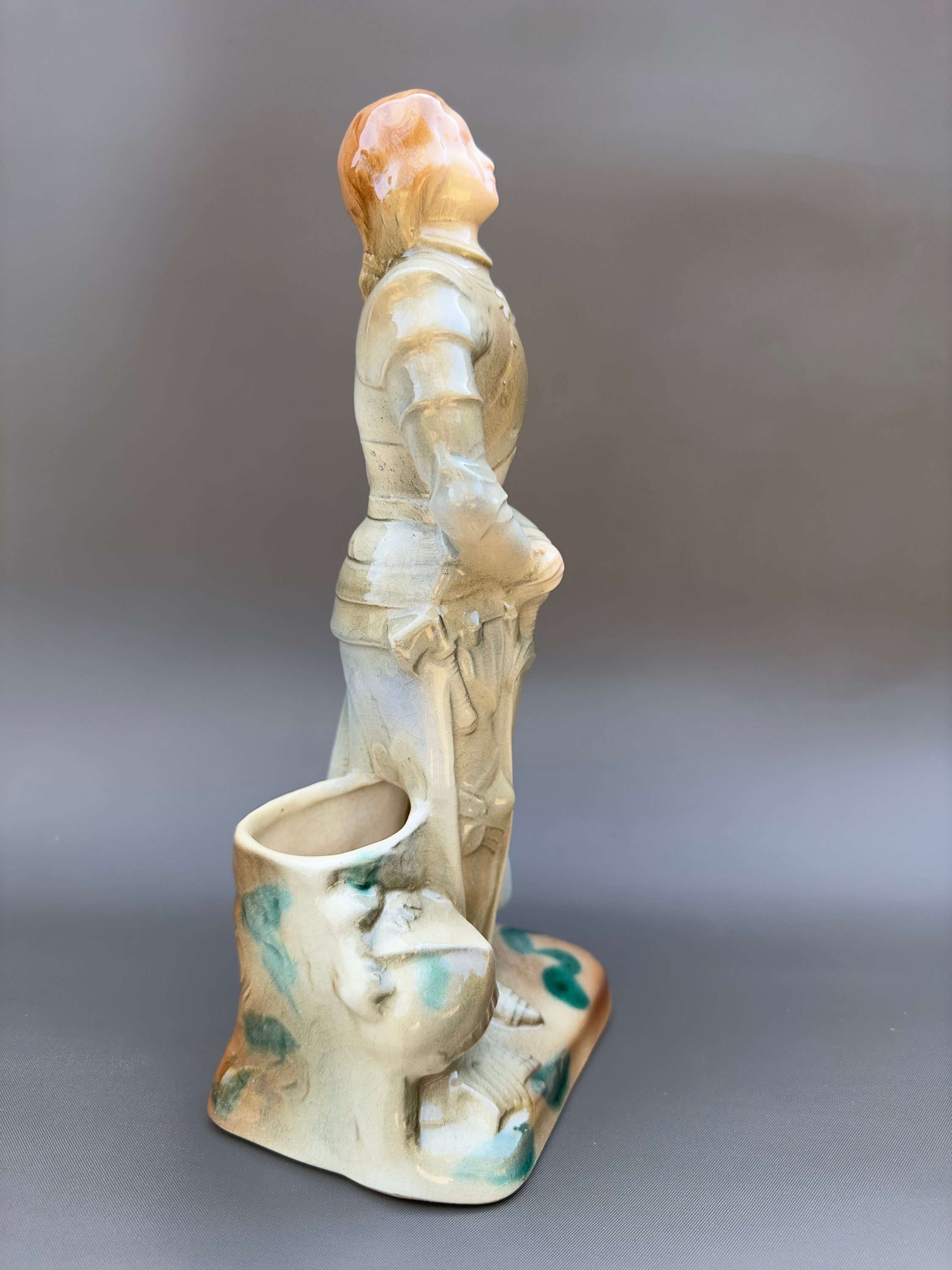 1930's French Antique Statuette of Joan of Arc Majolica - Etsy