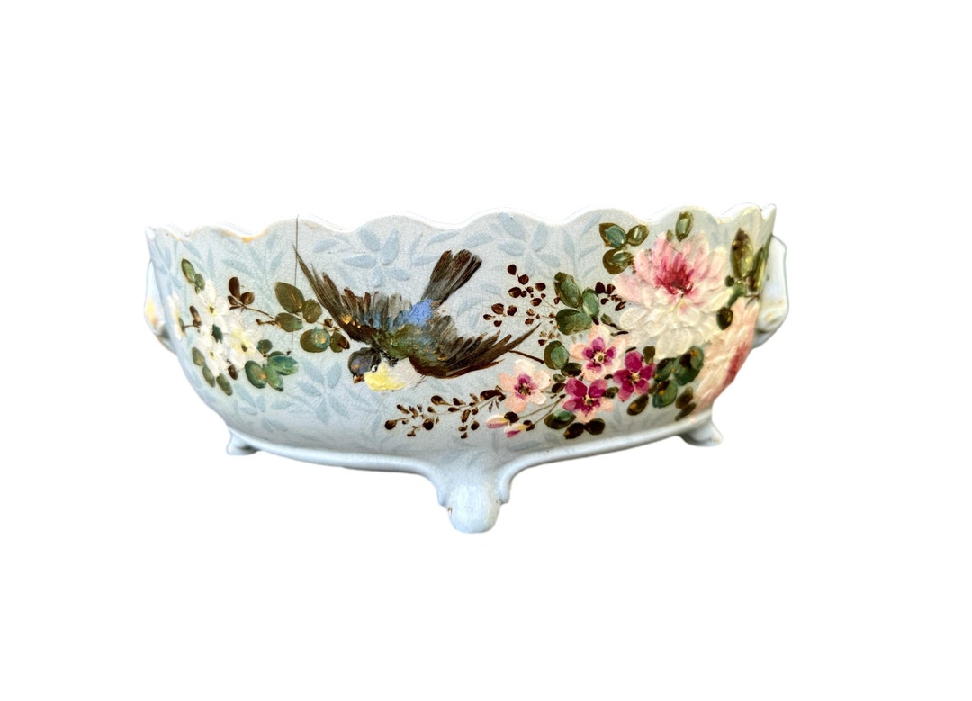 Rare French Majolica Planter Impressionist Art Nouveau Style, Vintage ...