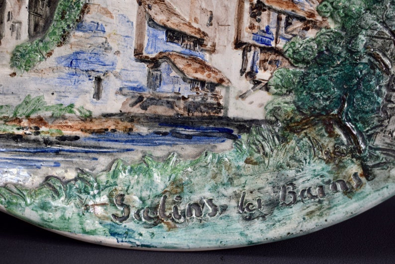 Vintage Max Claudet French Hand-painted Terracotta Wall Plate Antique ...