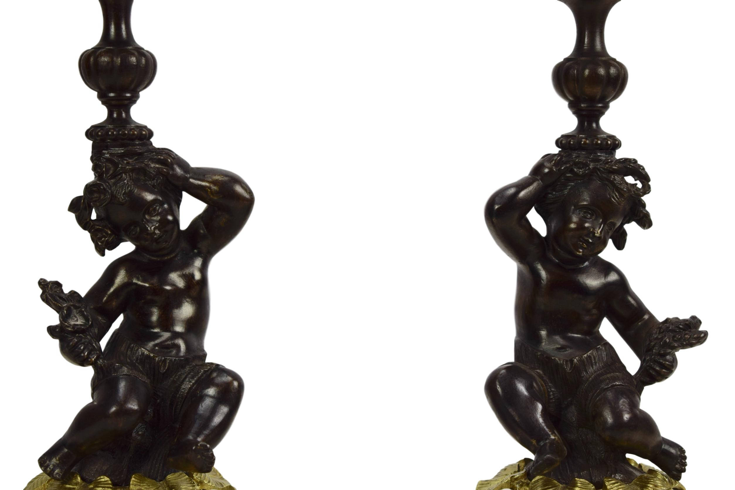 French Pair of Antique Rococo Candlesticks Ormolu Bronze - Etsy