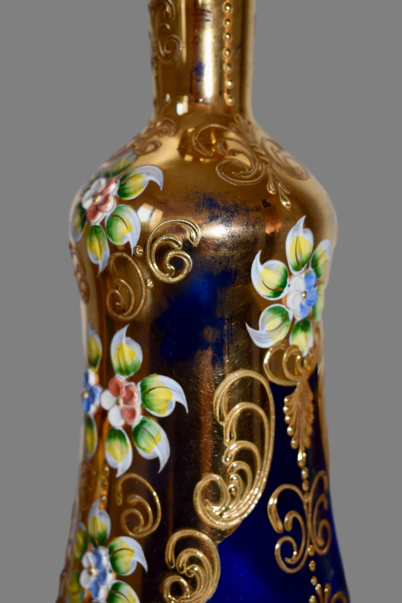 Vintage Murano Gold & Cobalt Blue Venetian Glass Hand Painted - Etsy Vintage Murano Gold & Cobalt Blue Venetian Glass Hand Painted - Etsy