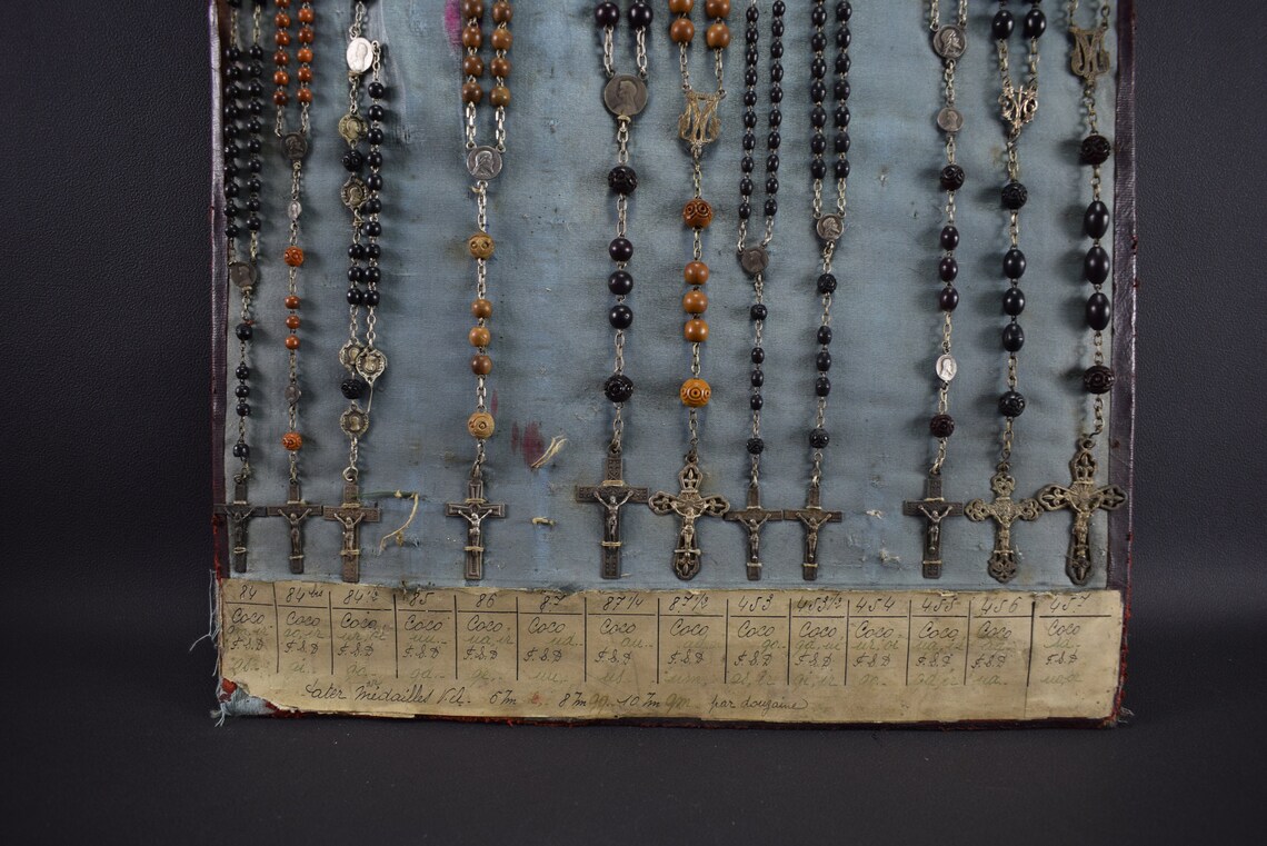 Vintage French Rosary Display in Corozo - Etsy