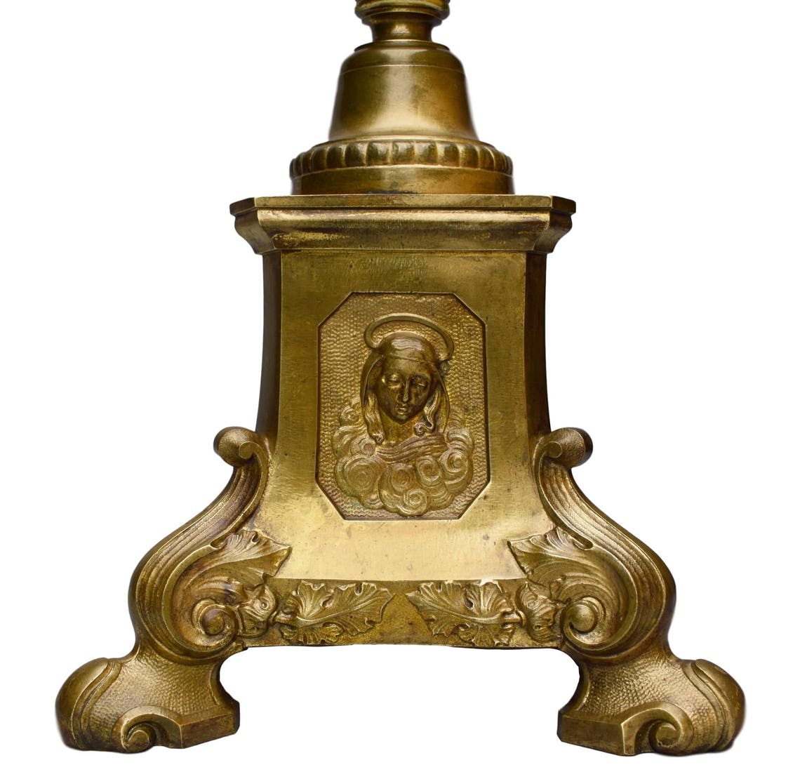 32" High French Antique Religious Church Candlestick Ormolu Bronze ...