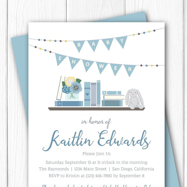 Book Themed Baby Shower Invitations - Etsy