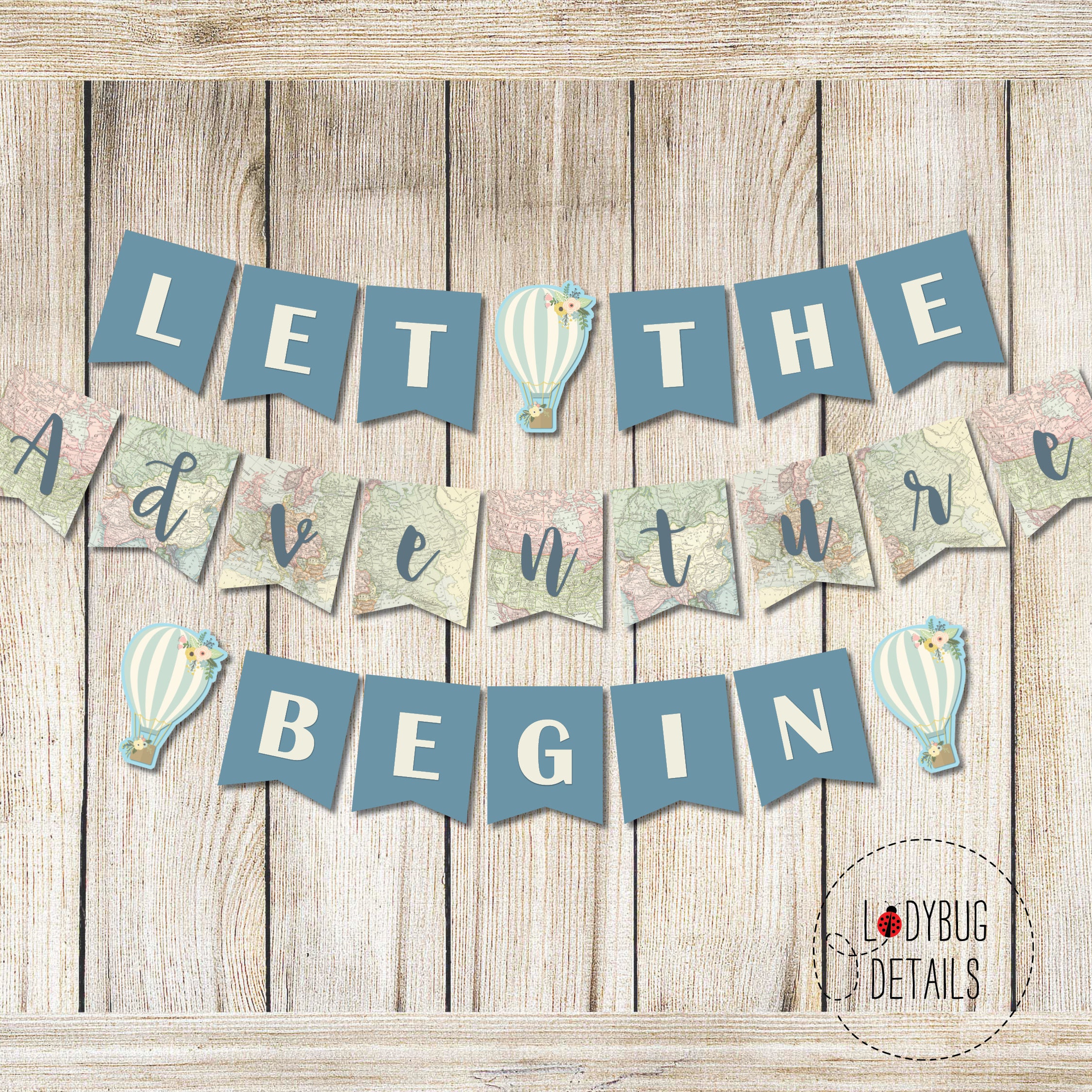 Let the Adventure Begin Banner Travel Printable Banner - Etsy