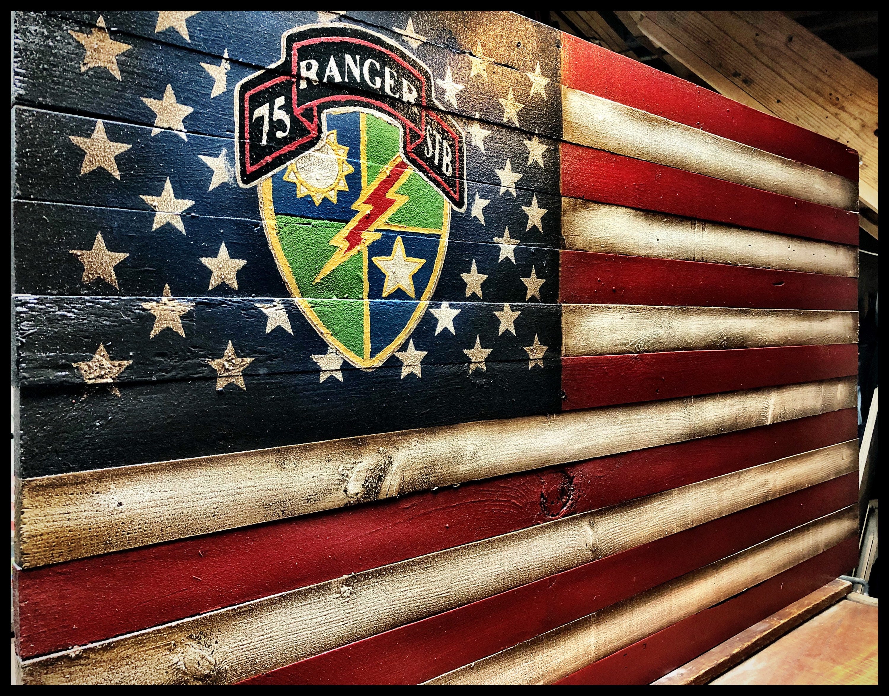 Army Ranger American Flag US Army Ranger Flag 75th Ranger - Etsy