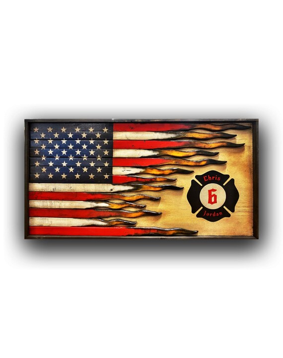 Customizable Firefighters Flag Fireman Gift Fire Department - Etsy