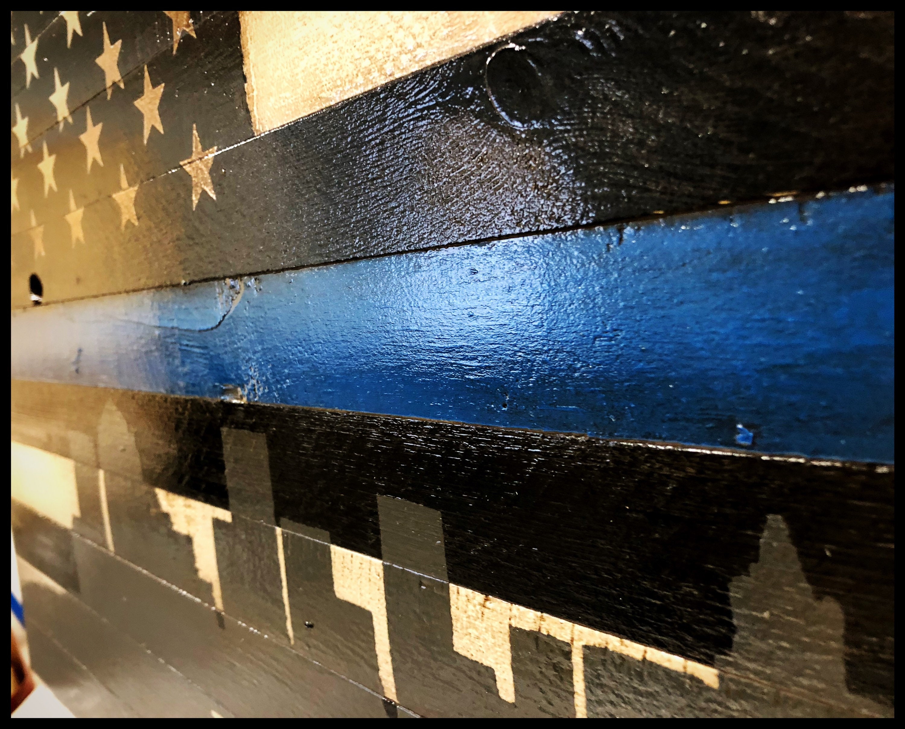 NYPD New York Blue Line Flag American Blue Line Flag Wooden | Etsy