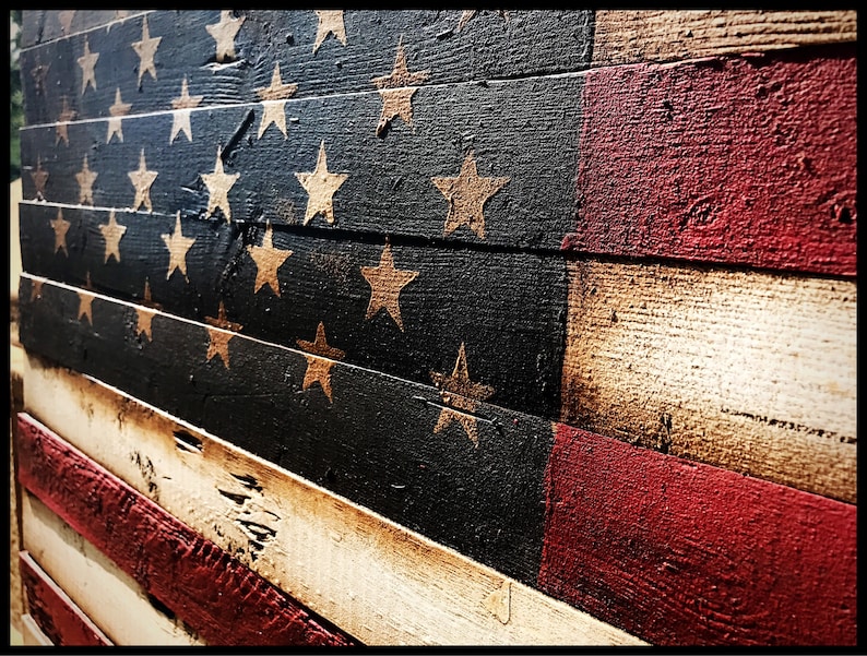 Customized Checkered Flag, Rustic American Flag, Racing Flag, NASCAR ...