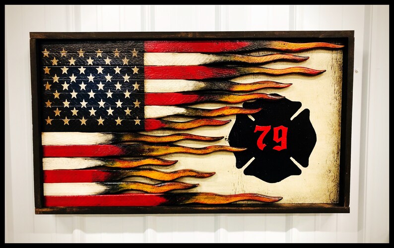 Customizable Firefighters Flag Fireman Gift Fire Department | Etsy
