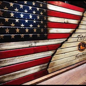 Tito's Vodka Flag, Tito's Handmade Vodka, Rustic American Flag, Man ...