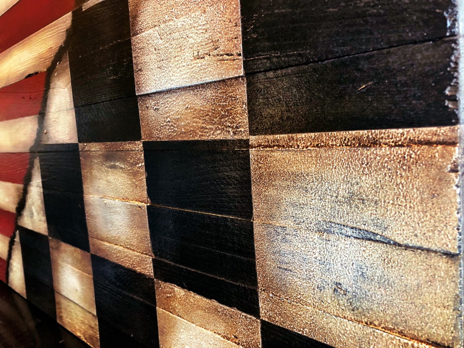 Customized Checkered Flag Rustic American Flag Racing Flag | Etsy