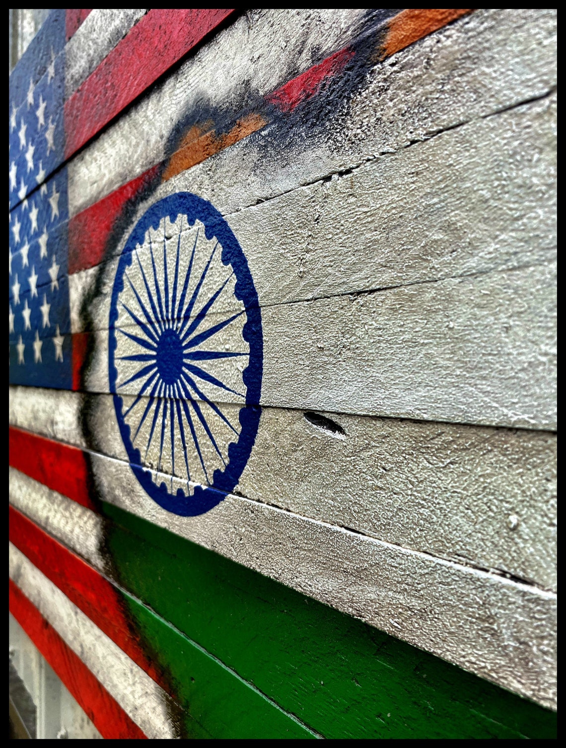American/india Flag, American Flag, Rustic American Flag, Rustic India ...
