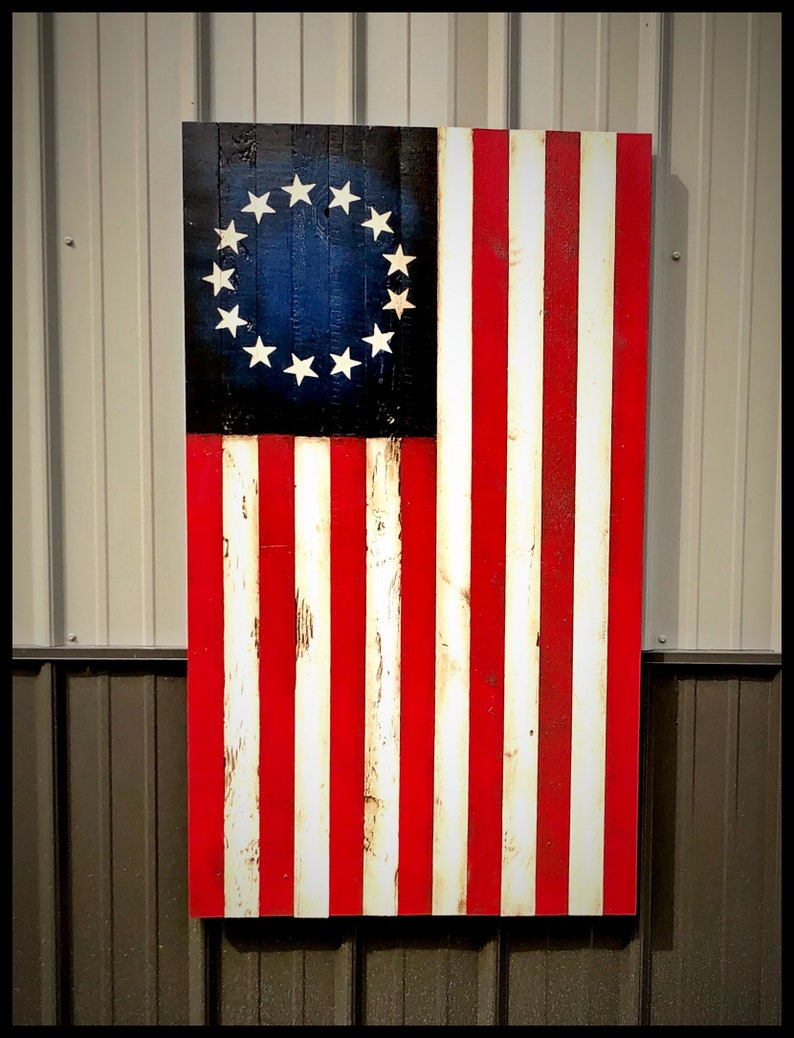 Betsy Ross Flag Vertical Flag Rustic American Flag American | Etsy
