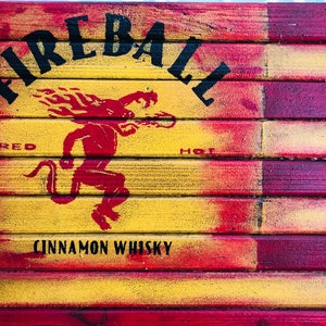 Fireball Whisky, Fireball Whisky Flag, Fireball Sign, Whisky Sign, Bar ...