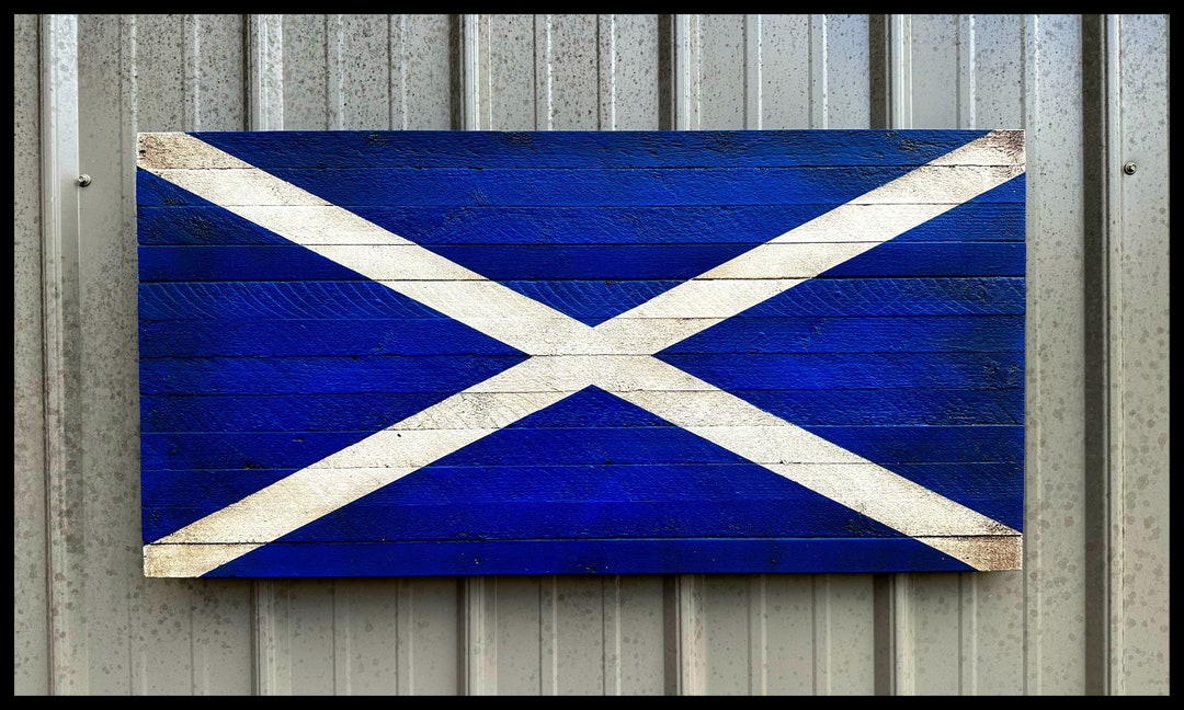 Scottish Flag Scotland Wood Flag - Etsy