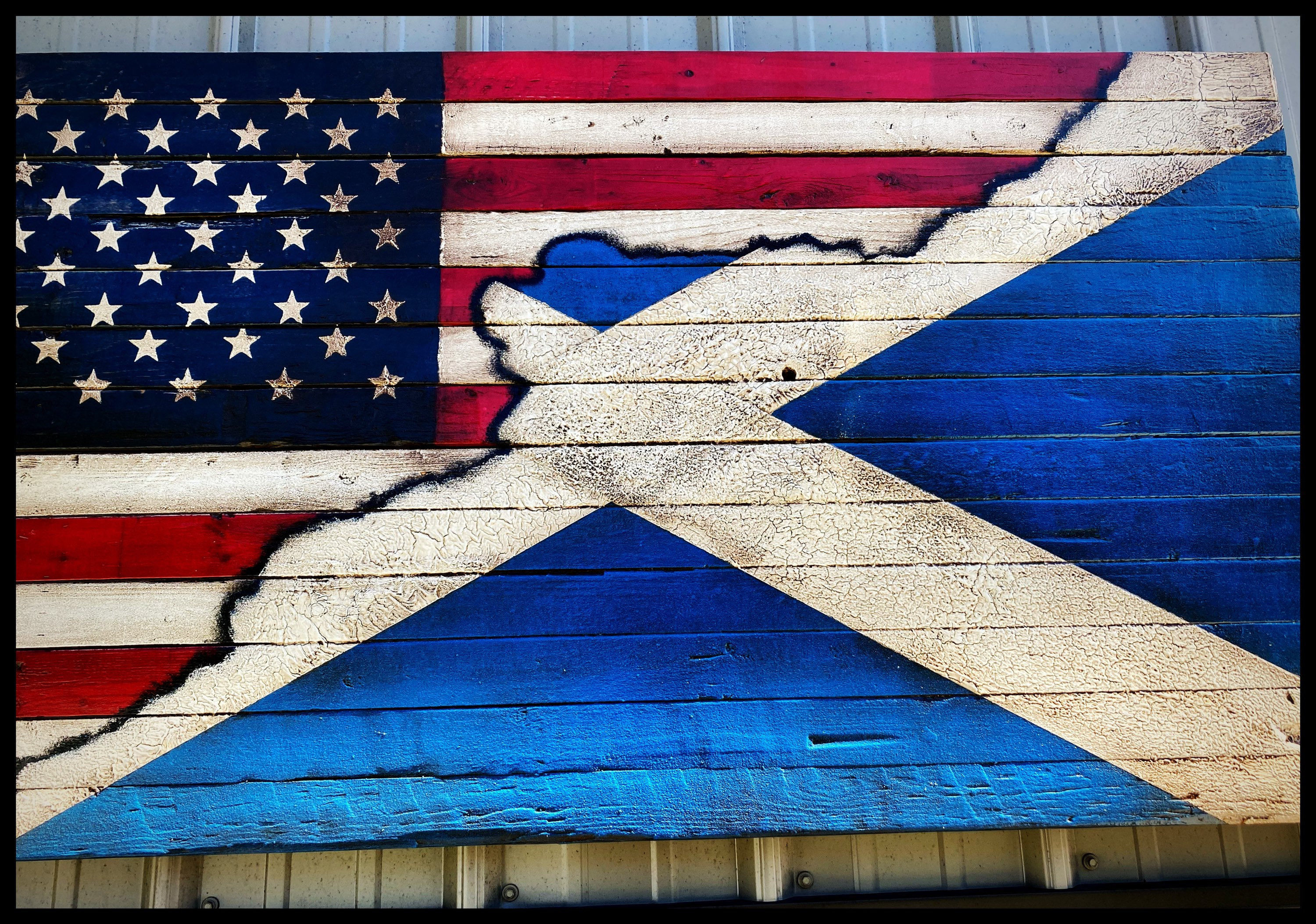 American/Scottish Flag Scottish Flag Rustic Scotland Flag | Etsy