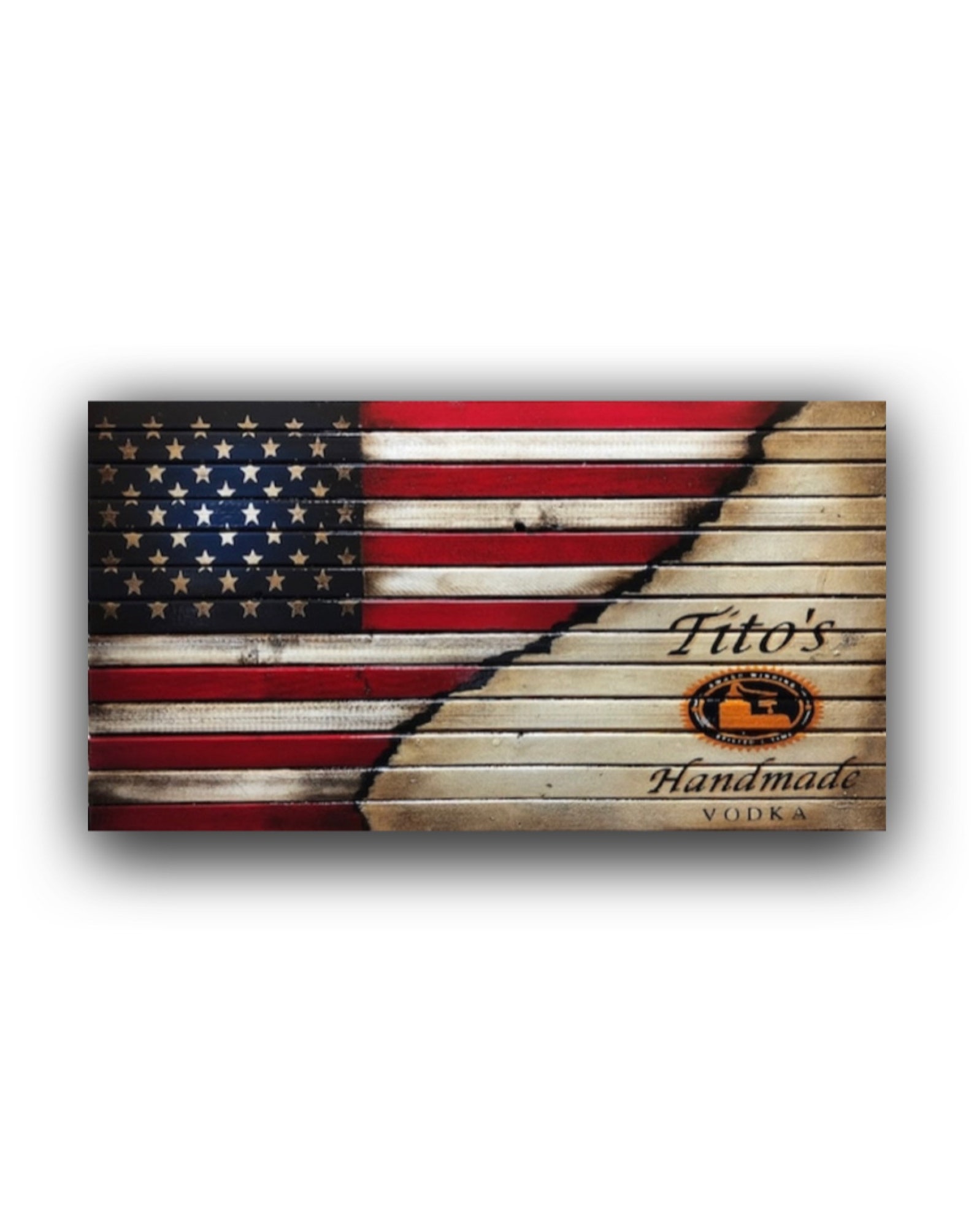 Tito's Vodka Flag, Tito's Handmade Vodka, Rustic American Flag, Man ...
