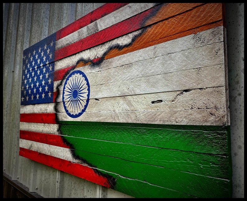 American/india Flag, American Flag, Rustic American Flag, Rustic India ...
