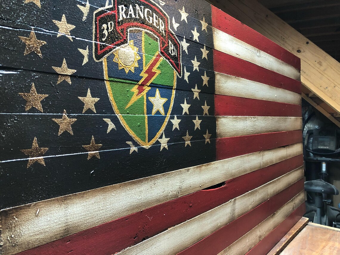 Army Ranger American Flag US Army Ranger Flag 3rd Ranger - Etsy