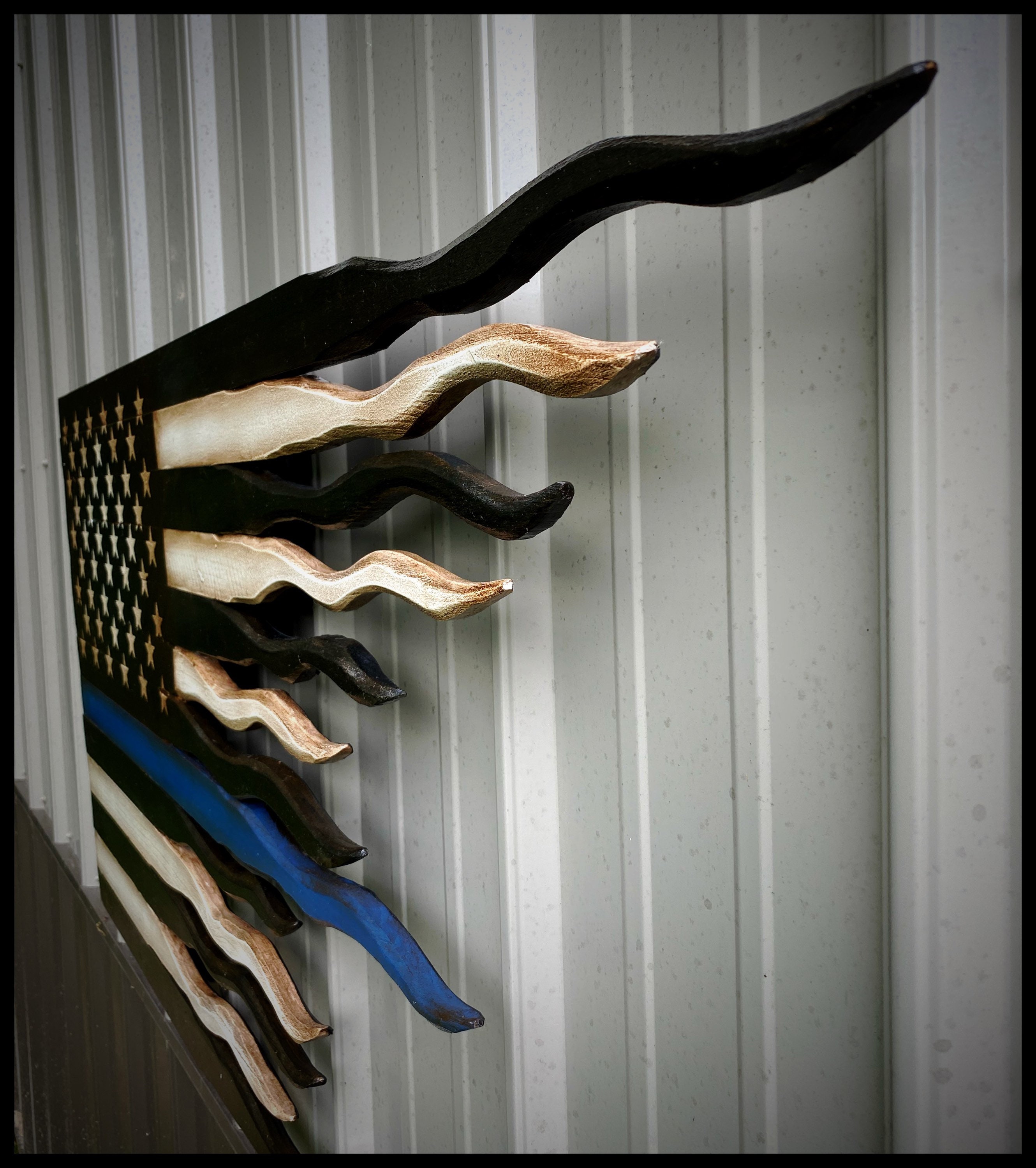 Tattered Blue Line Flag - Etsy