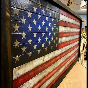 Oversized Rustic American Flag - Wood American Flag - Etsy