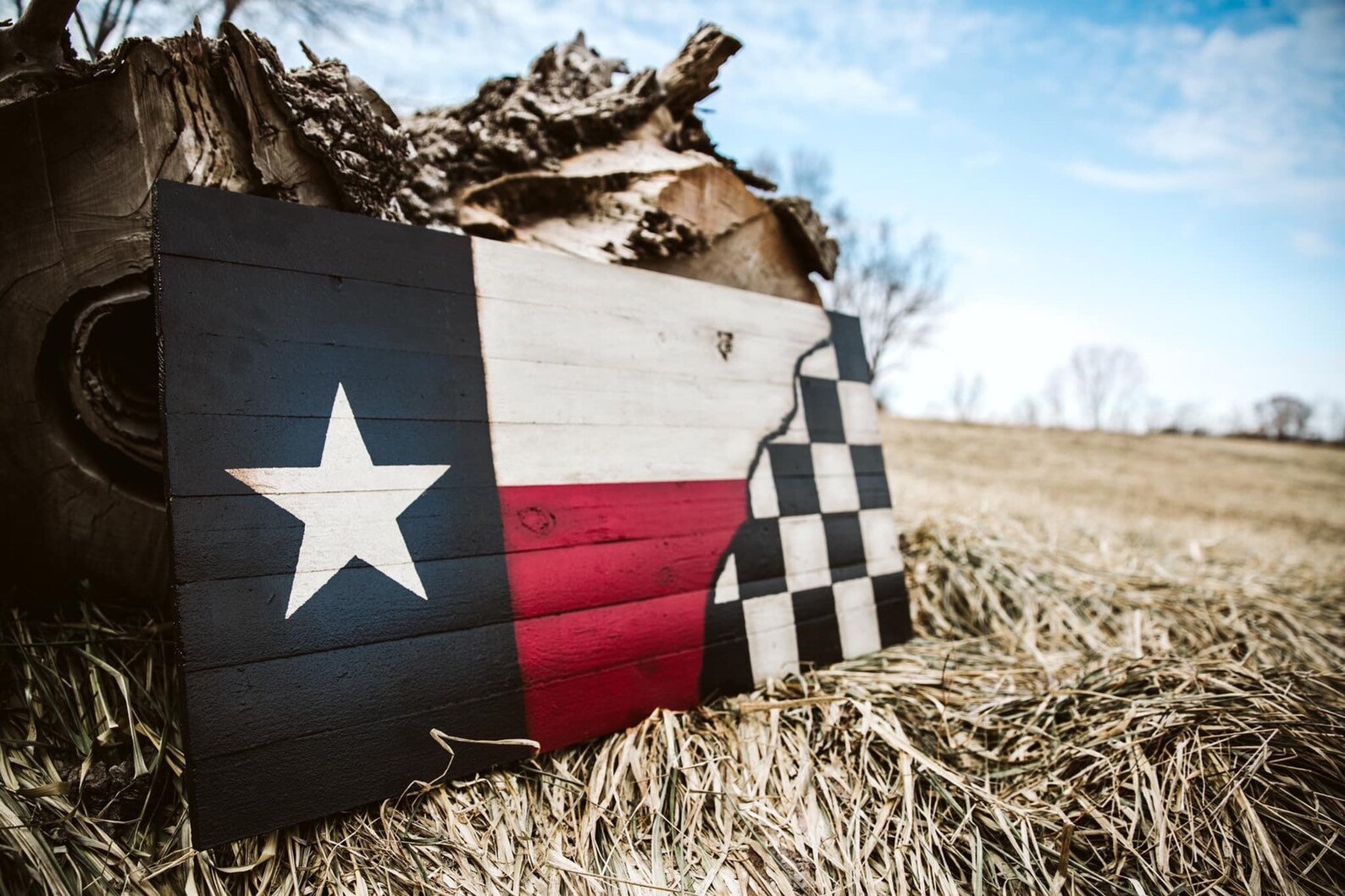 Texas Racing Flag, Texas Checkered Flag, Lone Star Flag, Racing, Rustic ...