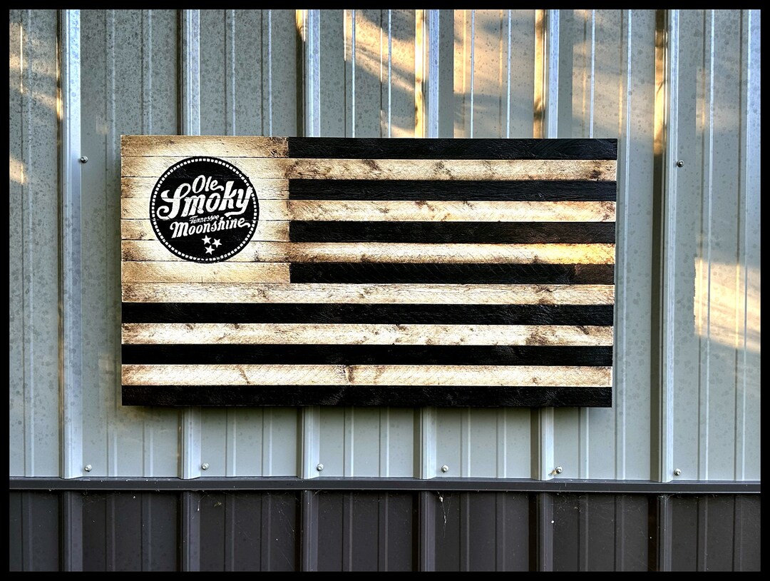 Ole Smoky Moonshine Flag - Rustic Wood Flag - Etsy