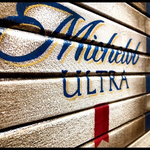 Michelob Ultra, Michelob Ultra Wood Flag, Rustic American Flag, Beer ...