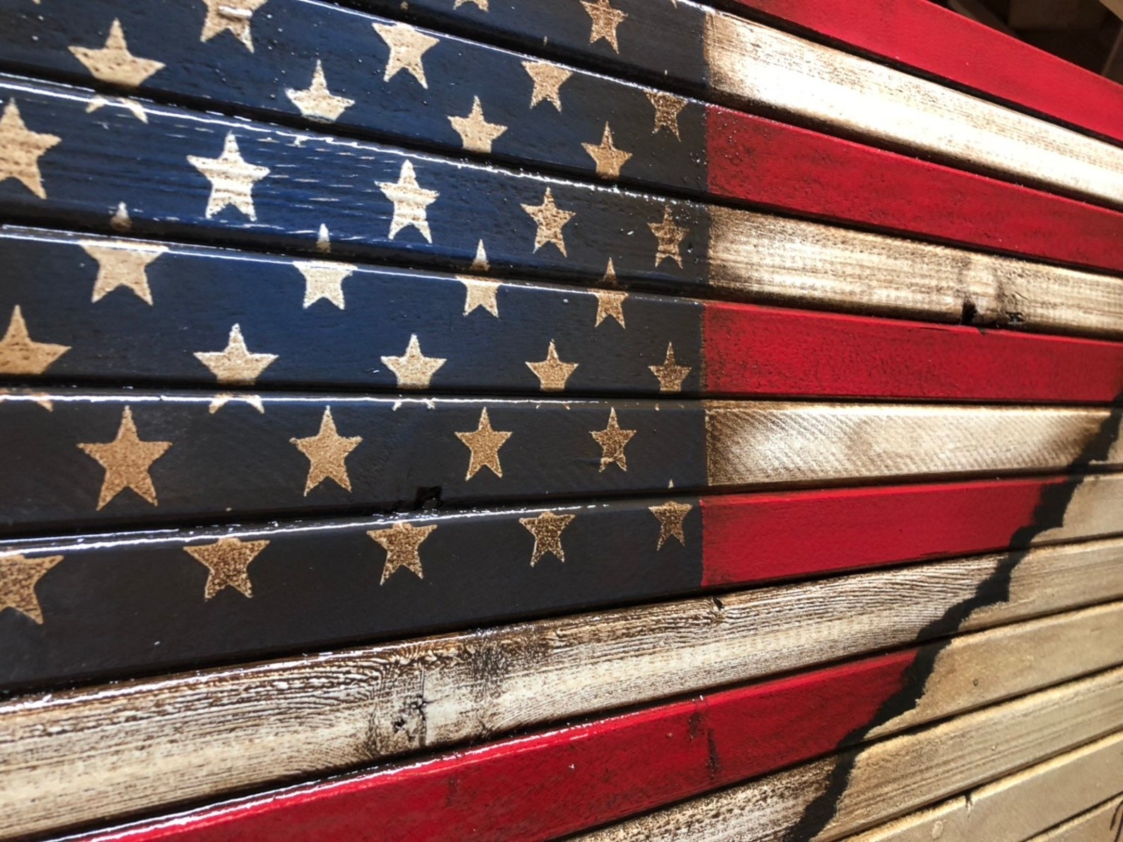 Tito's Vodka Flag, Tito's Handmade Vodka, Rustic American Flag, Man ...