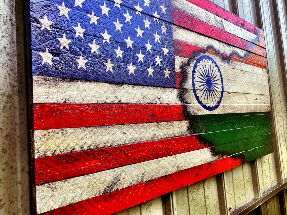 American/india Flag, American Flag, Rustic American Flag, Rustic India ...