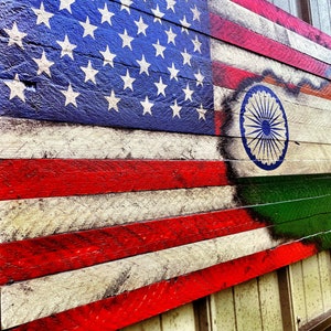American/india Flag, American Flag, Rustic American Flag, Rustic India ...