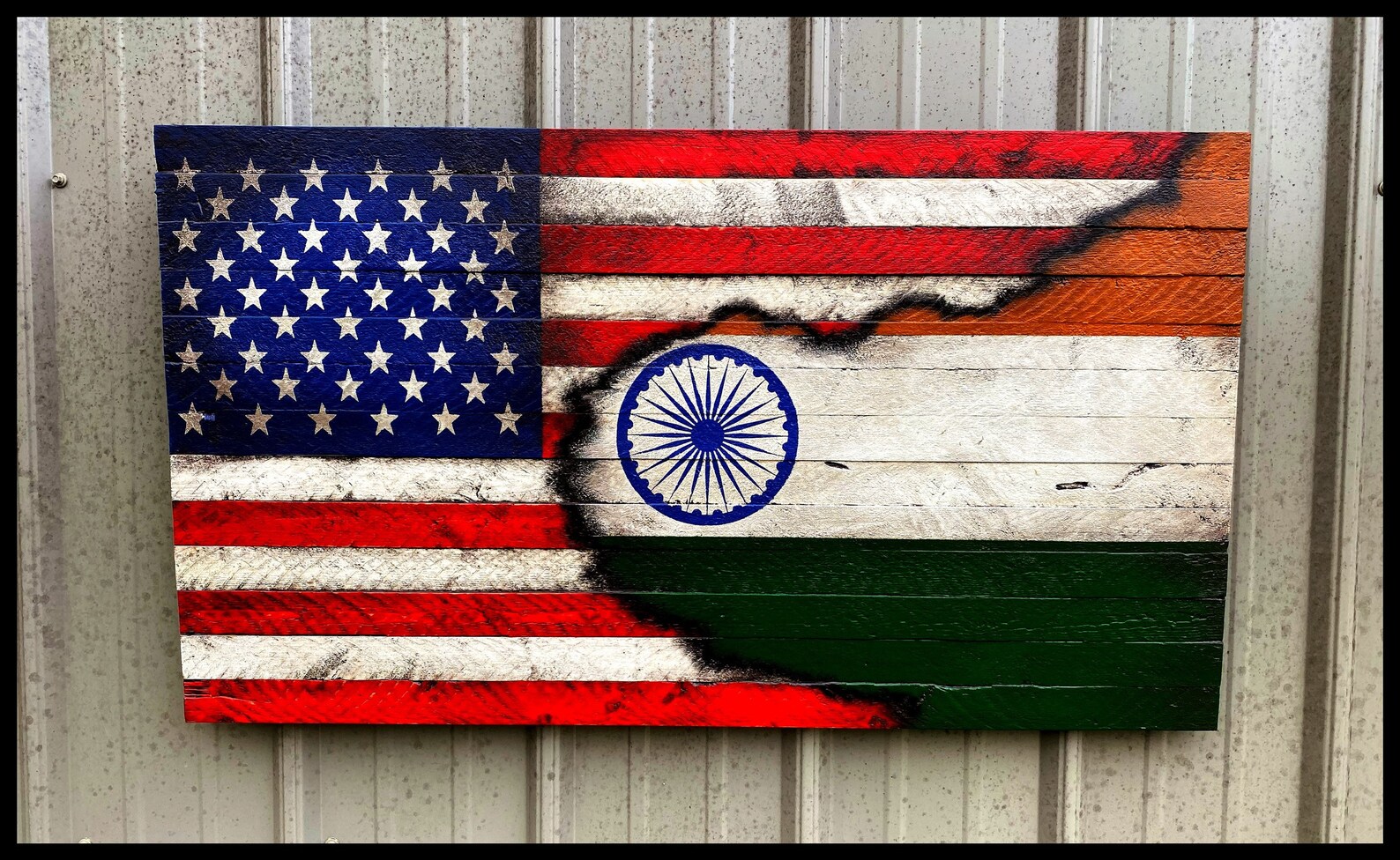 American/india Flag American Flag Rustic American Flag | Etsy